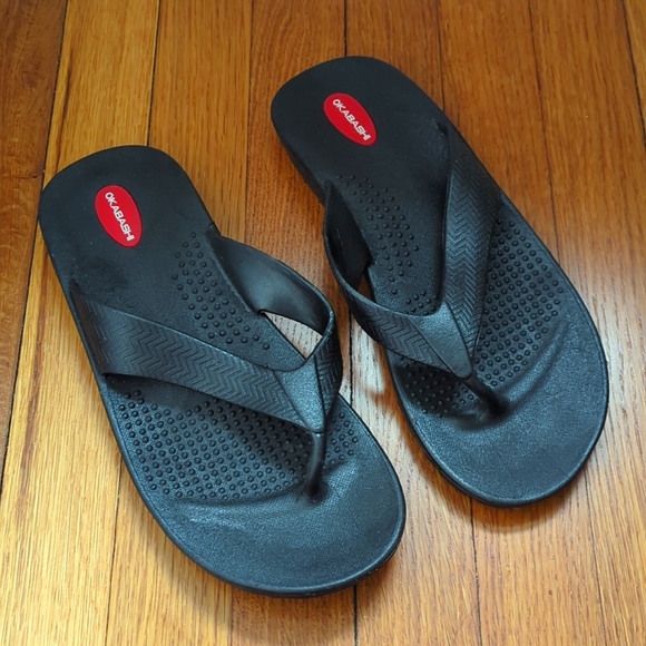 Okabashi | Shoes | Okabashi Black Flip Flop Sandals New | Poshmark